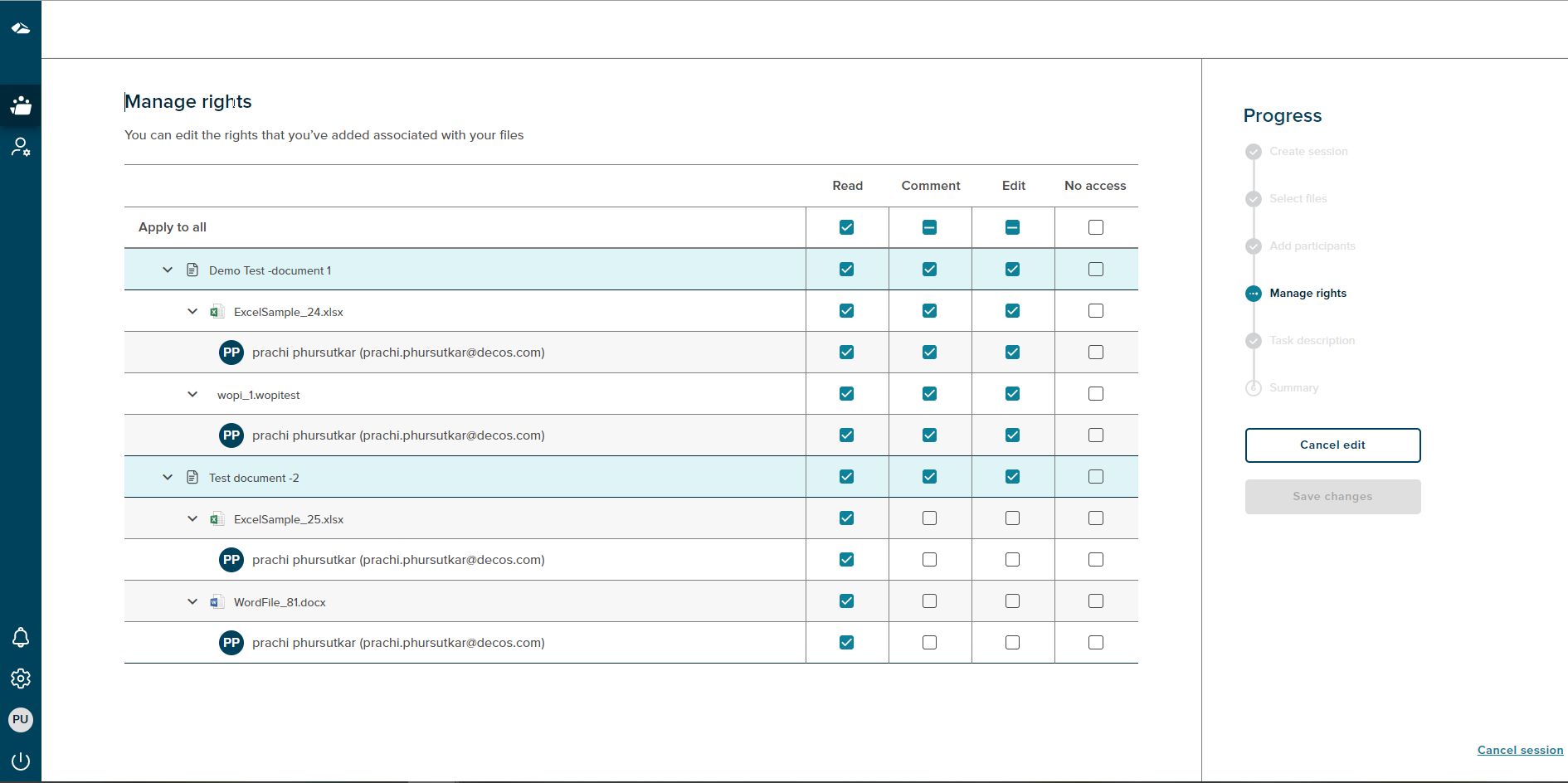 Manage rights | Decos Wiki