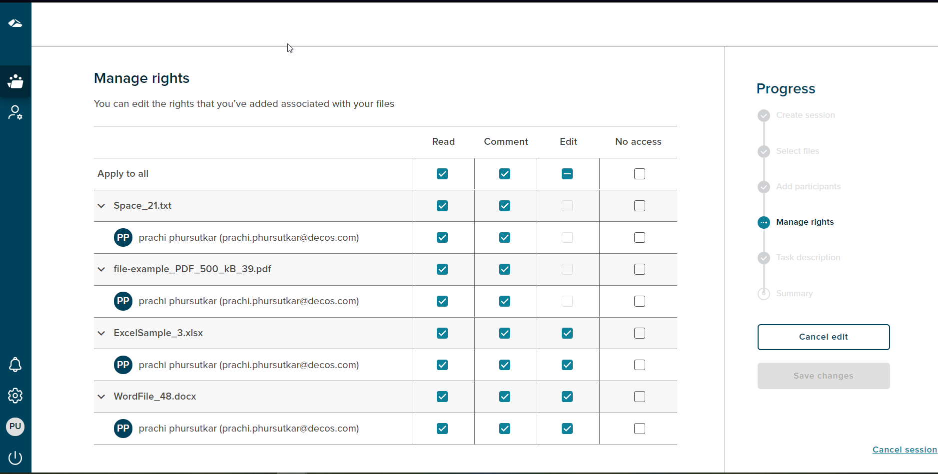 Manage rights | Decos Wiki
