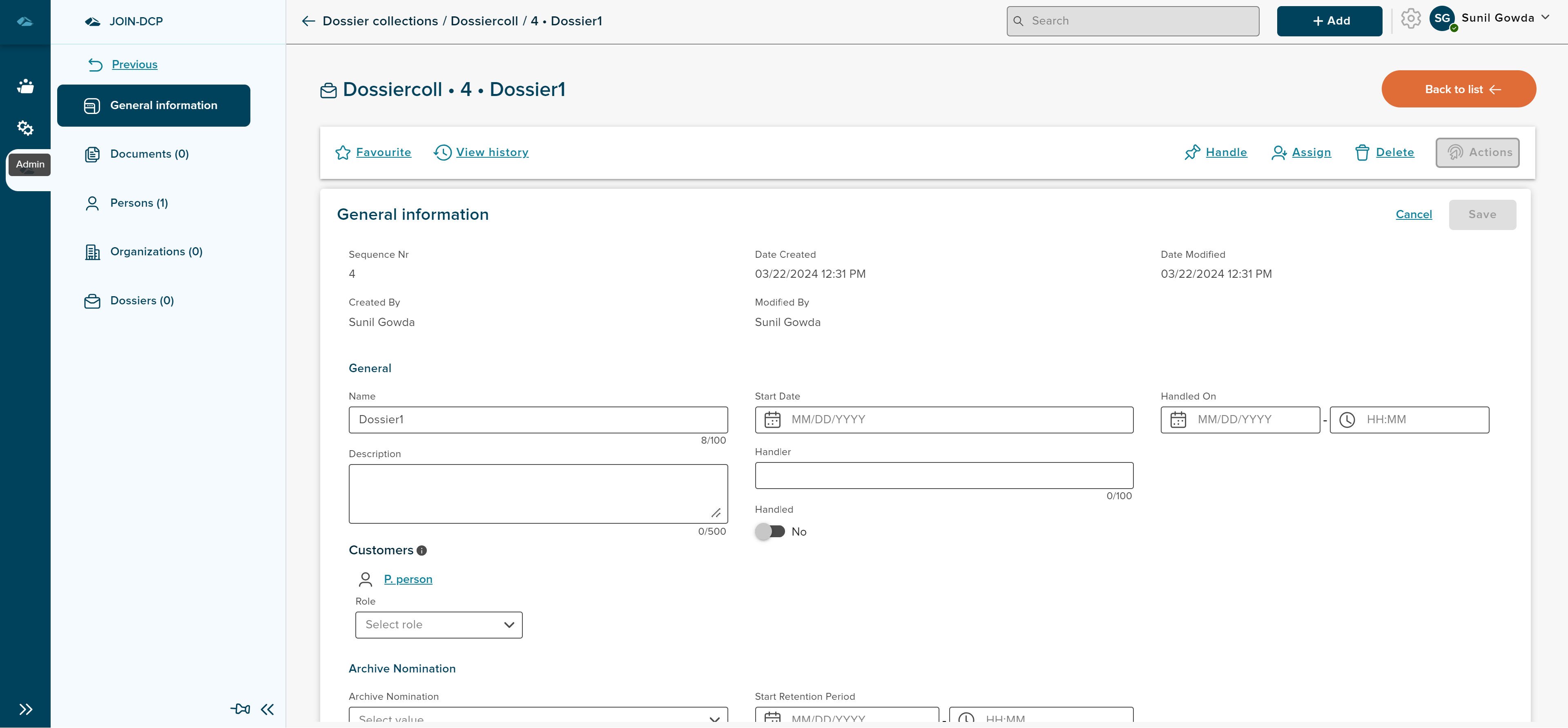 Dossier Creation | Decos Wiki